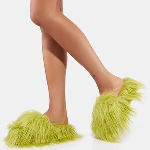 Dolls Kill | Shoes | Dolls Kill Case Of The Grumpiesfuzzy Slides | Poshmark